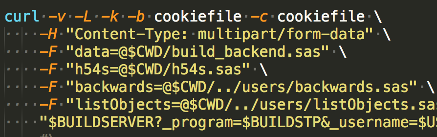 Loading files to SAS with CURL