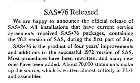 SAS Comms Vol. II #1 July 1976