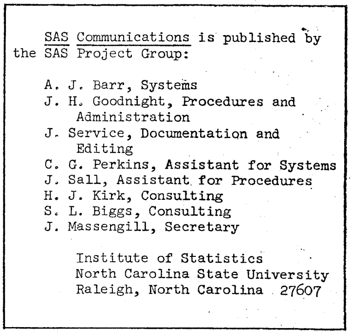 SAS Communications #2 May 1974